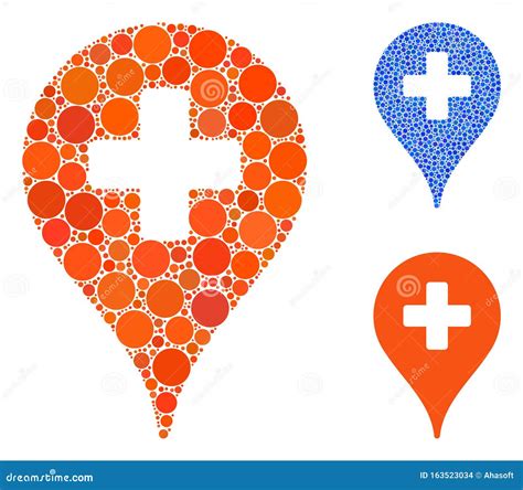 Clinic Map Pointer Composition Icon Of Circles Stock Illustration