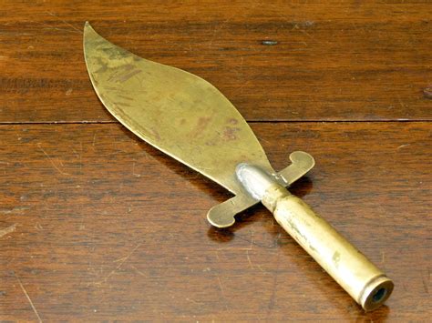 World War One Brass Trench Art Scimitar Shaped Letter Opener Anything In Particular