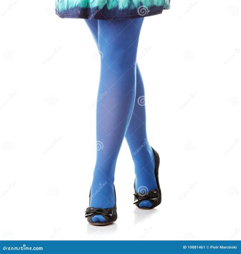 Girl In Blue Dress And Blue Stockings Stock Image Image Of Seductive