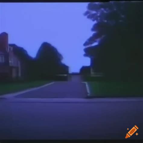 Suburban Neighborhood In A Liminal Space Captured In 4k With A Weirdcore Vhs Vibe On Craiyon