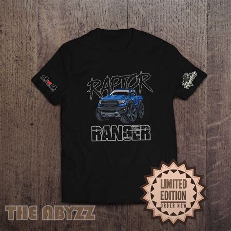 Tshirt Ford Ranger Raptor Microfibre 4x4 Design Off Road Baju Tees