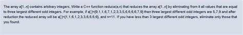 The Array A 1n Contains Arbitrary Integers Write