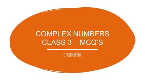 Complex Numbers Maths Sankalp Class 3 Mcq Youtube