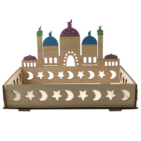 Wooden Lunar Castle Table Tray Decorative Serving Display Stand For