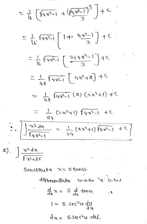 [solved] Evaluate The Following Integrals Using Trigonometric Substitution Course Hero
