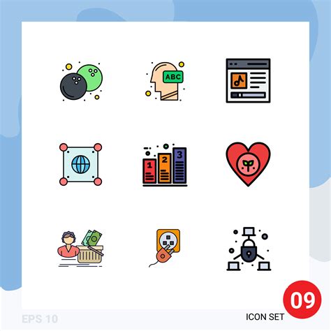 Set Of 9 Modern UI Icons Symbols Signs For Bar World Communication Global User Editable Vector