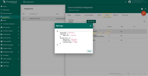 Azure Event Hub Integration ThingsBoard Professional Edition