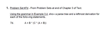 Problem Set D From Problem Sets At End Of Chegg Com