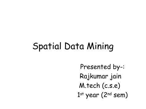 Spatial Data Mining Ppt