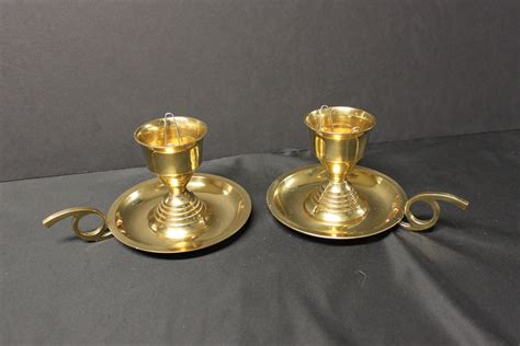 Hosley Solid Brass Candle Holders India Set Of 2 Etsy