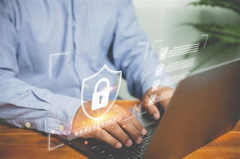 Premium Photo Businessman Uses A Laptop Login Password For Identification Protect Privacy For