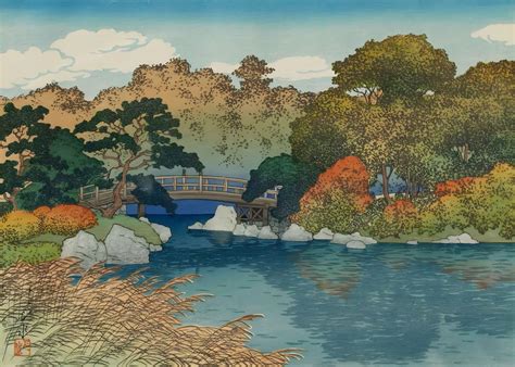 Ukiyo E Garden In Autumn Poster By Kagezami Displate