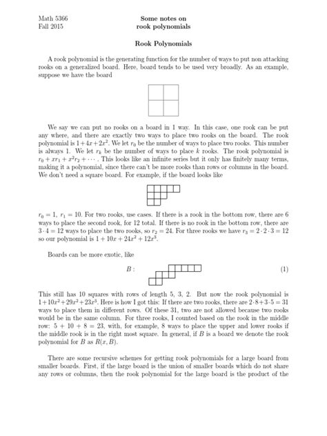 Rook Polynomials Download Free Pdf Permutation Polynomial