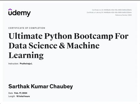 Sarthak Kumar Chaubey On Linkedin Datascience Machinelearning Python Udemy Lifelonglearner