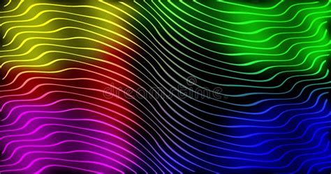 Wavy Bright Neon Abstract Gradient Lines Tech Futuristic Motion Background Seamless Looping