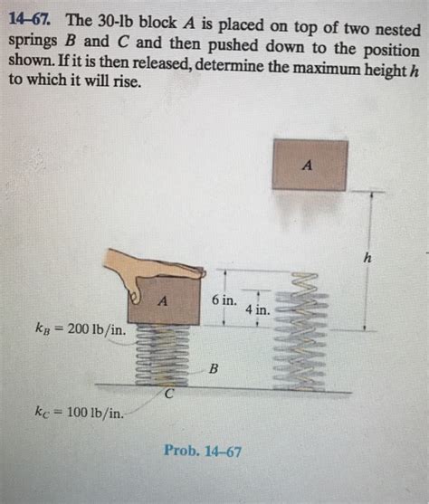 solved 14 67 the 30 lb block a is placed on top of two