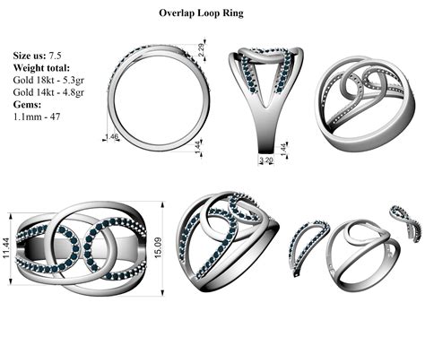 Overlap Loop Ring All Sizes 3d Model 3d Printable Cgtrader