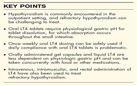 Alternative Routes Of Levothyroxine Administration For Hypot