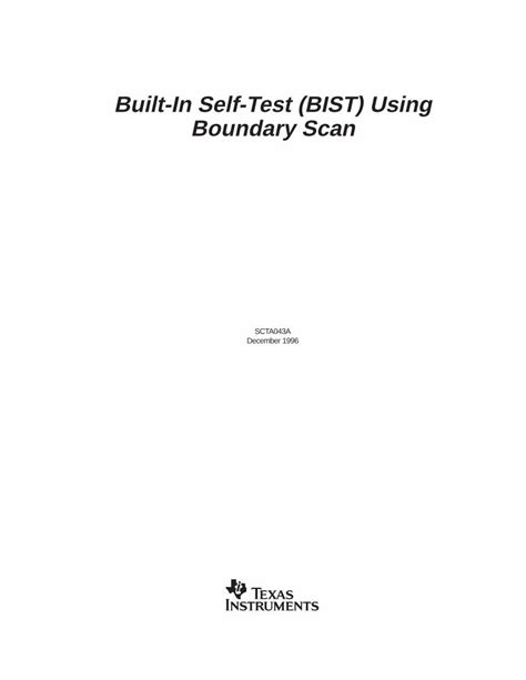 Pdf Built In Self Test Bist Using Boundary Scan Ti · Pdf