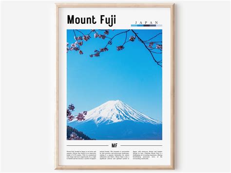 Mount Fuji Poster Mount Fuji Print Mount Fuji Wall Art Asia Print