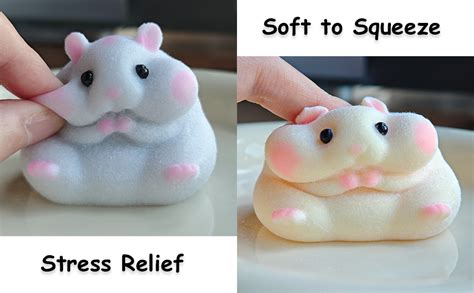 Handmade Flocked Hamster Taba Squishy Toy Cute Realistic