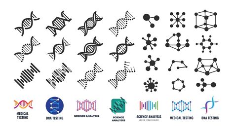 Premium Vector Dna Molecular Structure Molecule Icons Isolated Lab