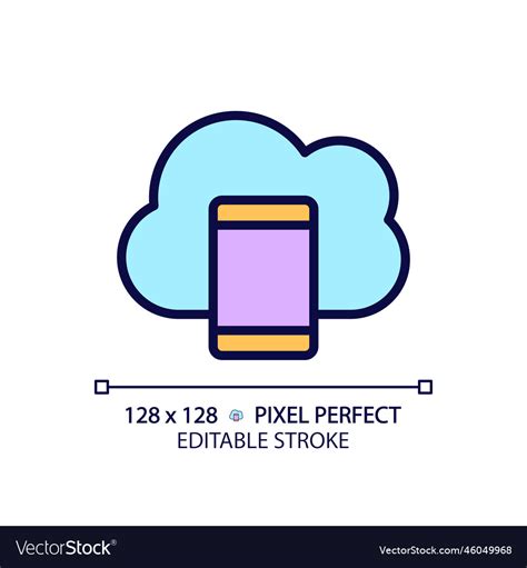 Mobile Cloud Computing Pixel Perfect Rgb Color Vector Image