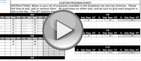 Google Sheets Personal Training Templates Excel Training Designs