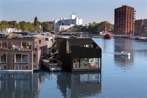 I29 Completes Angular Timber House As Part Of Schoonschip Floating Village