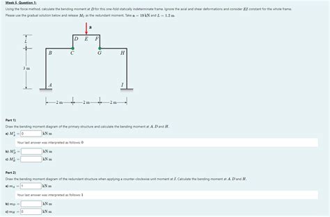 Solved Week Question Using The Force Method Calculate Chegg