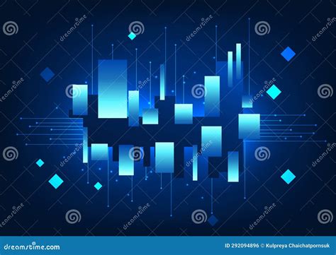 Abstract Technology Background Square Geometric Shapes Overlapped On Top Of Each Other Along