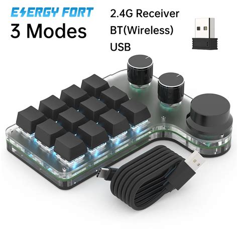 G Receiver Wireless Custom Macro Keyboard Keys Knob USB Mini RGB