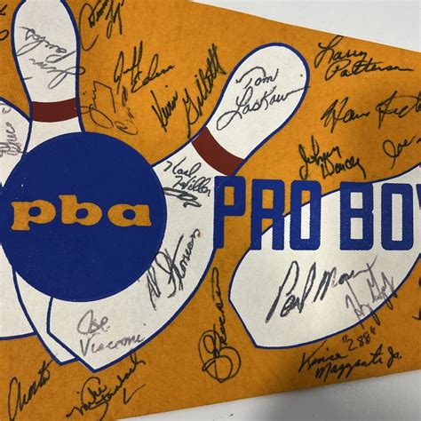 Pba Pro Bowlers Tour Bowling Signed Autographed Gold Vintage Tour 30