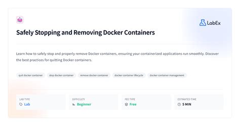 docker 컨테이너 안전하게 중지 및 제거 labex