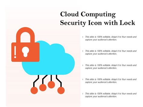 Cloud Computing Security Icon With Lock Presentation Graphics Presentation PowerPoint
