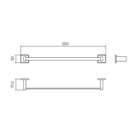 Technic Toalheiro De Parede 50cm Preto Mate Medimex Faprel