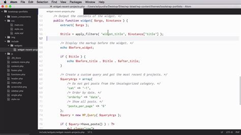 Building WordPress Themes With Bootstrap Creating The Recent Projects Widget