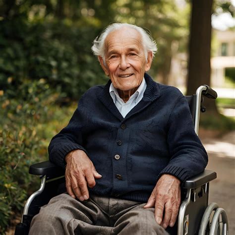 Old Elderly Disabilty Aging Senior Men In A Wheelchair 51258966 Stock