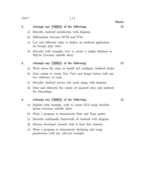 Mobile Application Development 22617 Old Question Paper With Model Answers Summer 2022