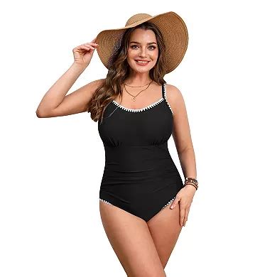 Plus Size Cupshe Full Coverage Ruching One Piece Swimsuit