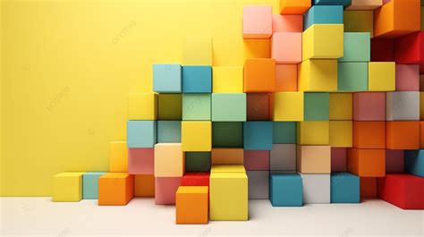 추상적 인 3d의 기하학적 모양은 최소한의 큐브 벽 멋진 색상을 렌더링 3d 큐브 입방체 현실적인 3d 배경 일러스트 및