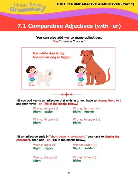 Esl Grammar Comparative Adjectives 1 Er Stickyball Esl Lessons