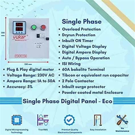 Vukar 2hp Single Phase Digital Submersible Starter Panel And Motor