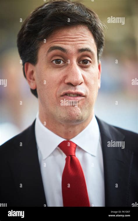 Ed Milliband During A Visit To The Centremk Shopping Centre Stock