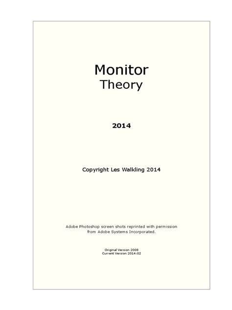 Monitor Theory Pdf Computer Monitor Rgb Color Model