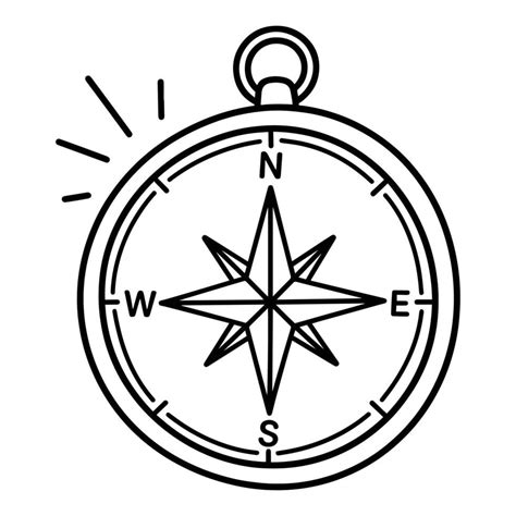 Simple Compass Illustration With North South East And West Directions