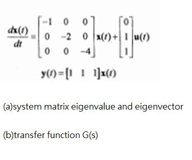 Solved Find (a)system matrix eigenvalue and | Chegg.com