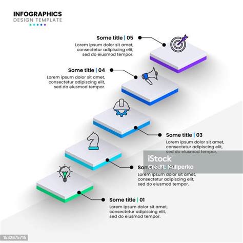 인포그래픽 템플릿입니다 아이콘이 있는 등각 투영 계단 5개 0명에 대한 스톡 벡터 아트 및 기타 이미지 0명 3차원 형태 개념 Istock