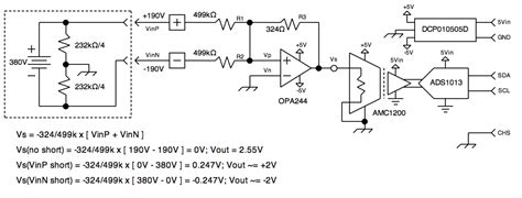 High Voltage Ground Fault Detection Circuit Amplifiers Forum Amplifiers TI E2E Support Forums