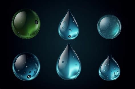 premium photo collection of realistic water drops